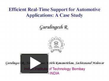 PPT – Efficient RealTime Support for Automotive Applications: A Case ...