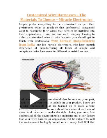 PPT – Customized Wire Harnesses – The Materials To Choose - Miracle ...