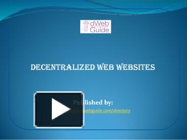 Decentralized Web Websites presentation | free to download