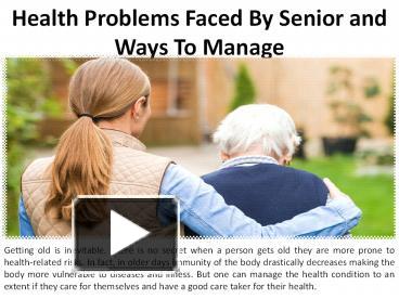PPT – Seniors Welfare Concerns and Solutions (1) PowerPoint ...
