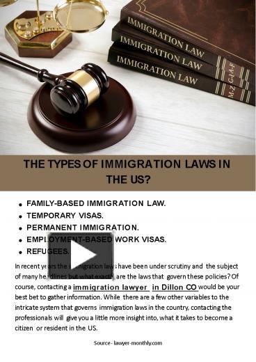 PPT – THE TYPES OF IMMIGRATION LAWS IN THE US? PowerPoint presentation ...