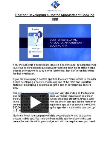 Cost for Developing a Doctor Appointment Booking App presentation ...