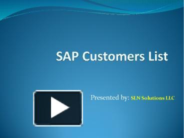 SAP Customers List presentation | free to download