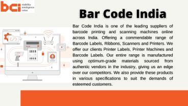 PPT – Zebra Barcode Printer - Bar Code India PowerPoint presentation ...