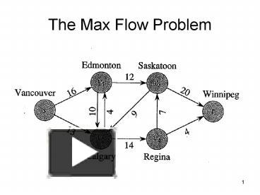 The Max Flow Problem presentation | free to view