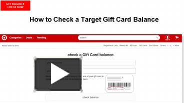 How to Check a Target Gift Card Balance or MyBalanceNow presentation ...