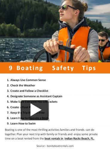 9 Boating Safety Tips presentation | free to download
