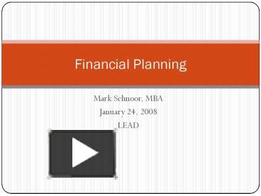 Mark Schnoor, MBA presentation | free to view