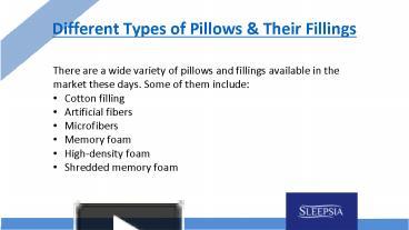 Different types of pillows and their fillings presentation | free to ...