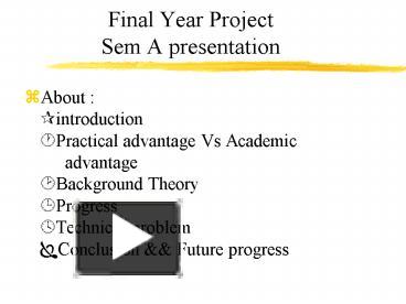 PPT – Final Year Project Sem A presentation PowerPoint presentation ...