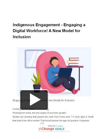 PPT – Indigenous Engagement – Engaging a Digital Workforce! A New Model ...