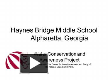 PPT – Haynes Bridge Middle SchoolAlpharetta, Georgia PowerPoint ...