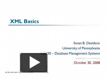 PPT – XML Basics PowerPoint presentation | free to view - id: 9265a-ZWJjZ