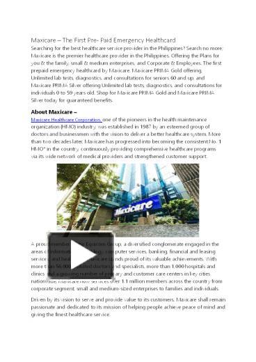 PPT – Healthcare Program for You and Your Family PowerPoint ...