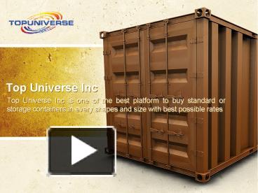 PPT – Used 20ft and 40ft Shipping Containers for SALE - Top Universe ...