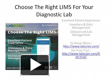 PPT – Choose The Right LIMS For Your Diagnostic Lab PowerPoint ...