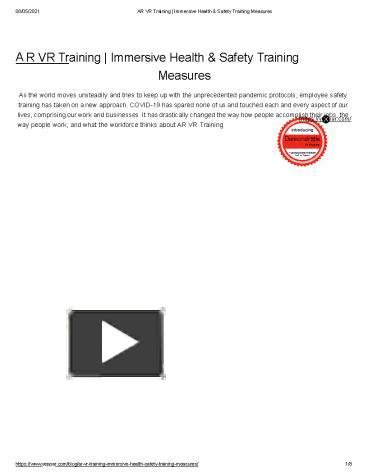 PPT – AR VR Training | Immersive Health & Safety Training Measures ...