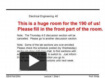 PPT – EECS 40 PowerPoint presentation | free to view - id: 9272e-NmZiY