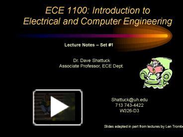ECE 1100: Introduction to Electrical and Computer Engineering ...