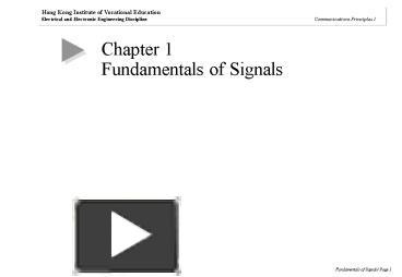 PPT – Chapter 1 Fundamentals of Signals PowerPoint presentation | free ...