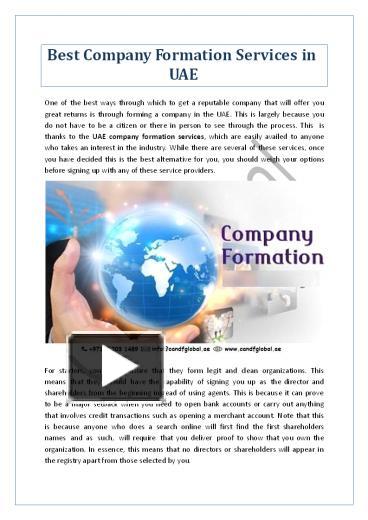 PPT – Best Company Formation Services in UAE PowerPoint presentation ...