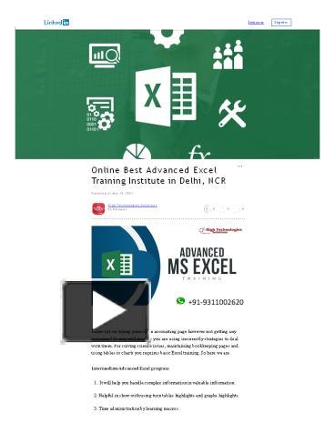 PPT – Join Advanced Excel Training Institute in Delhi, India PowerPoint ...
