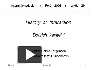 History of Interaction presentation | free to view