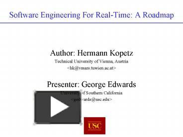 PPT – Software Engineering For RealTime: A Roadmap PowerPoint ...