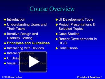PPT – Course Overview PowerPoint presentation | free to download - id ...