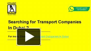 PPT – Best Transport Companies In Dubai | Transport Companies In Abu ...