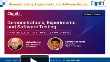 PPT – Demonstrations, Experiments, and Software Testing PowerPoint ...