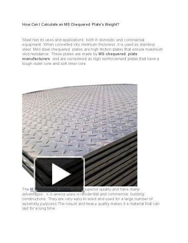 PPT – How Can I Calculate an MS Chequered Plate’s Weight? PowerPoint ...