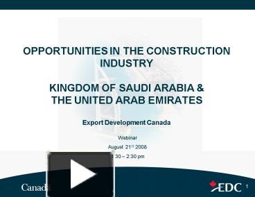 PPT – OPPORTUNITIES IN THE CONSTRUCTION INDUSTRY KINGDOM OF SAUDI ...