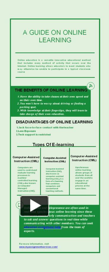 PPT – A Guide on Online Learning PowerPoint presentation | free to ...
