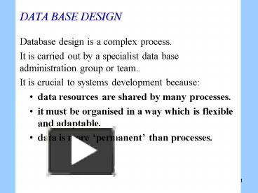 PPT – DATA BASE DESIGN PowerPoint presentation | free to view - id ...