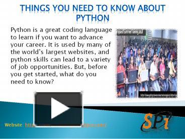 PPT – Things you need to know about python PowerPoint presentation ...