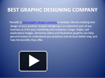 PPT – GRAPHIC DESIGNING COMPANY IN AMBALA PowerPoint presentation ...