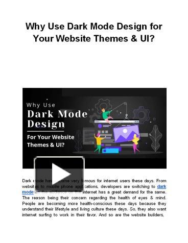 Why Use Dark Mode Design for Your Website Themes & UI? presentation ...