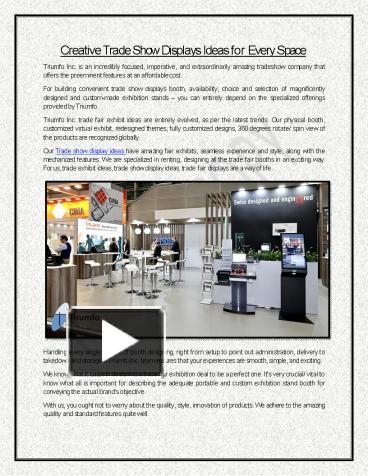 PPT – Creative Trade Show Displays Ideas for Every Space PowerPoint ...