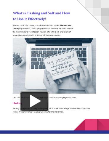 What is Hashing and Salt and How to Use it Effectively? presentation ...