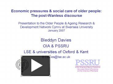 PPT – Economic pressures PowerPoint presentation | free to view - id ...