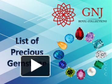 List of Precious Gemstone presentation | free to download