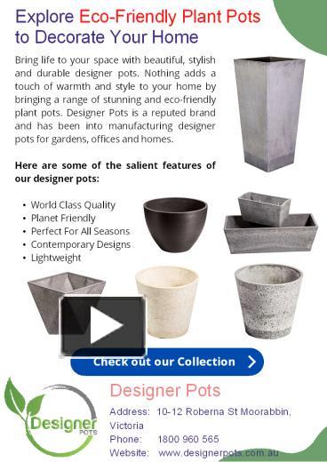 PPT – Explore Eco-Friendly Plant Pots to Decorate Your Home PowerPoint ...