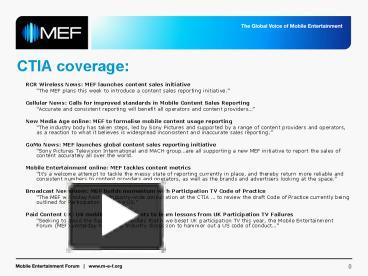 PPT – CTIA coverage: PowerPoint presentation | free to view - id: 92dce ...