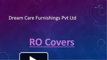 Buy RO Cover at best price presentation | free to download