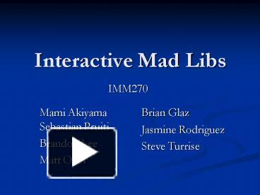 Interactive Mad Libs presentation | free to view