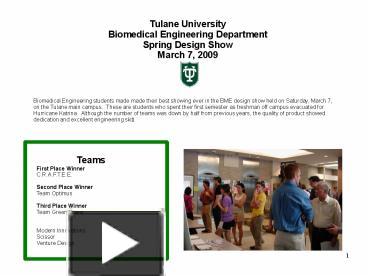 Tulane University presentation | free to view