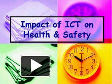 Impact of ICT on Health presentation | free to view