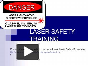 LASER SAFETY TRAINING presentation | free to view