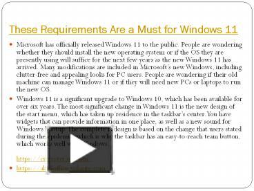 These Requirements Are a Must for Windows 11 presentation | free to ...